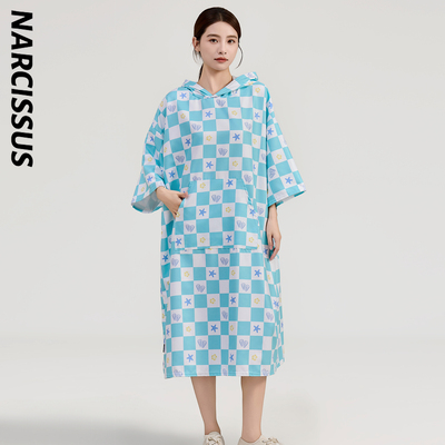 水仙SWIM游泳斗篷套头速干浴袍成人男女潜水运动连帽防晒度假浴巾