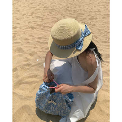 太阳帽2024新款防晒草编百搭夏天