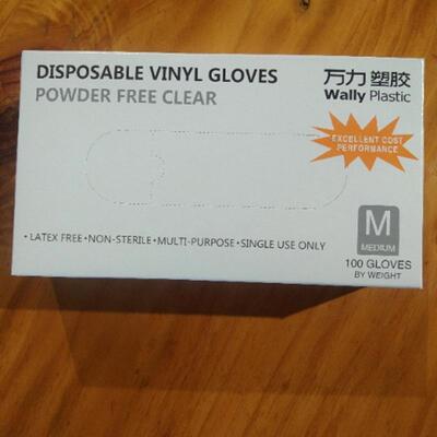 万力一次性手套pvc食品级加厚乳胶橡胶餐饮厨房透明耐用家务洗碗