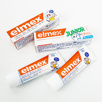 进口德国艾美适Elmex牙膏宝宝儿童防蛀含奥拉氟牙膏0-6-12岁