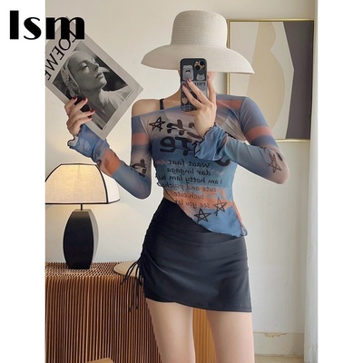 小胸辣妹长袖裙式泳衣