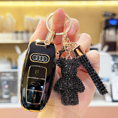 2024新款奥迪Q6钥匙套专用外壳扣车包45高档40上汽50保护用品男女