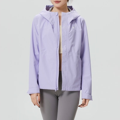 安德玛UA女连帽防风运动夹克外套