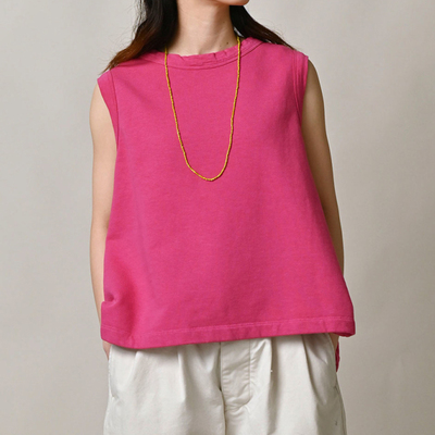 日系新品后刺绣星星毛圈棉无袖背心叠穿上衣女45