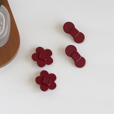 蝴蝶结小夹子鸭嘴发夹刘海边夹中国红可爱少女时髦复古配饰头饰品