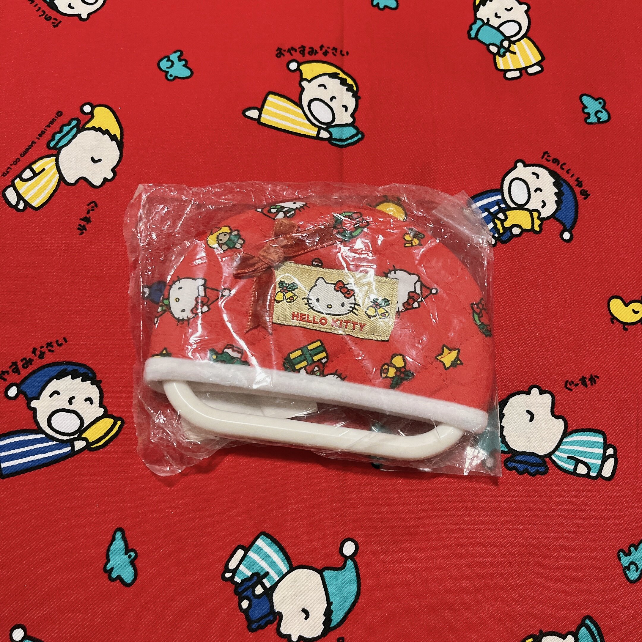 中古绝版三丽鸥凯蒂猫毛巾挂全新hello kitty