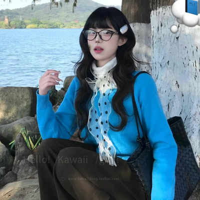 2025早春新款黑白波点飘带丝巾