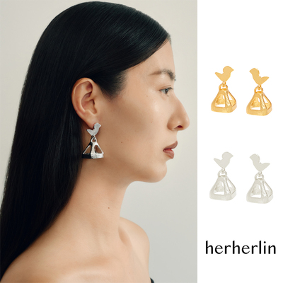 MOREZON【herherlin】25SS新款小众潮人精致个性飞鸟铃鸣耳环耳饰