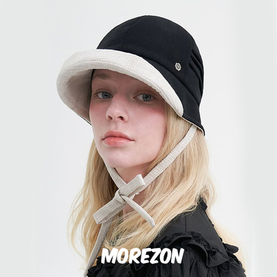 MOREZON【Brown hat Ribbon Detail Bell Hat】24春夏系带遮阳帽