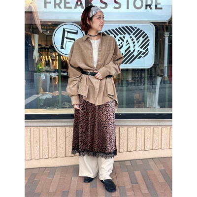 freaks全棉灯芯绒廓形长袖女衬衣
