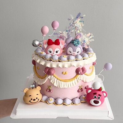 简约维尼熊蛋糕装饰插牌烘焙插旗