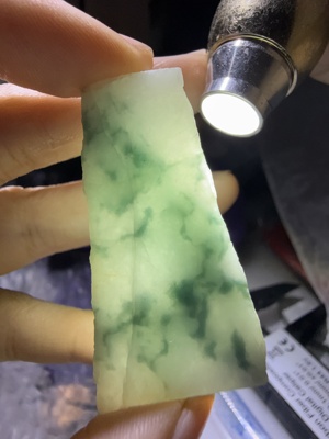 O1342起胶飘蓝花吊坠料天然缅甸翡翠保真保A假一罚三详情有尺寸