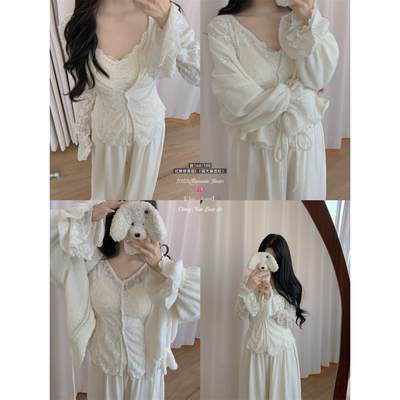 精美蕾丝内搭喇叭袖小裙摆