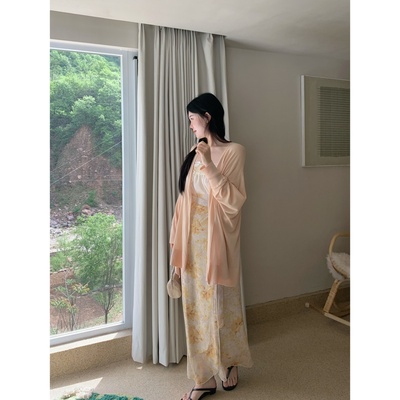 古典花样绑带裙一片式长裙