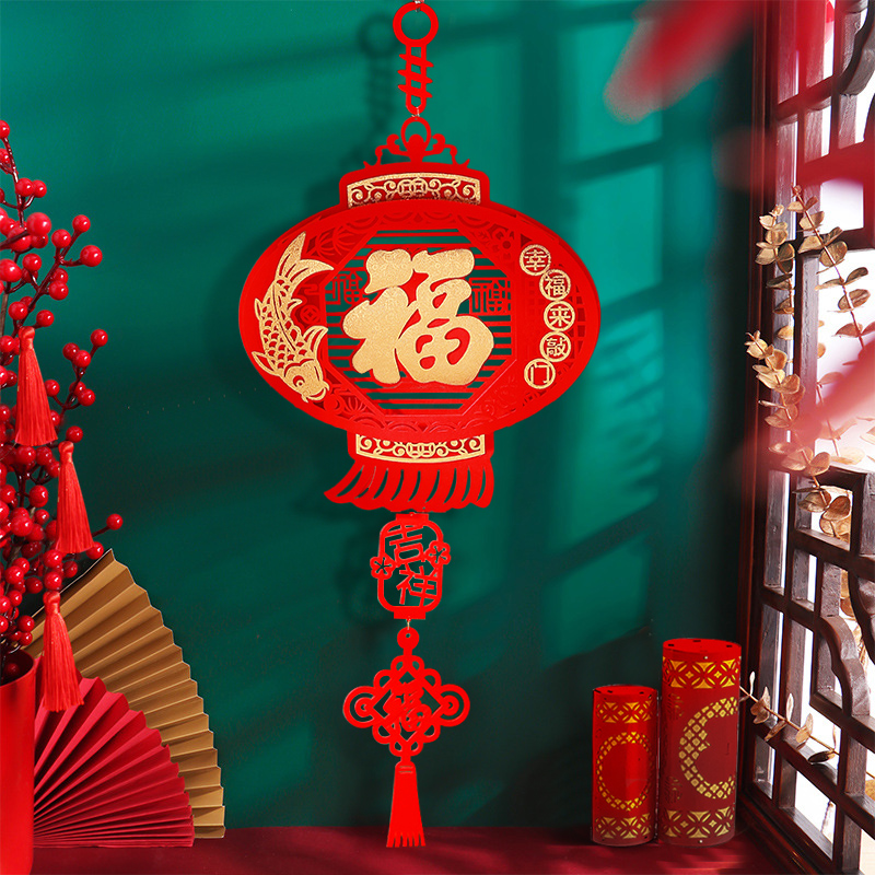 2026新年装饰马年挂件客厅场景布置用品商场过年喜庆挂饰毛毡福字