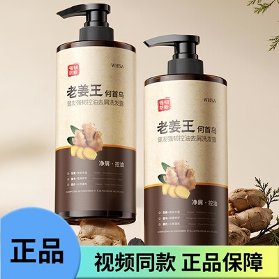 Whsa老姜王何首乌健发强韧控油去屑洗发露