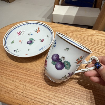 意大利Richard Ginori理查德基诺理经典款骨瓷马克杯+点心盘 2件