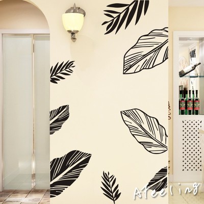 植物树叶子墙贴画网红卧室ins风改造温馨厨房阳台玻璃门贴纸窗贴
