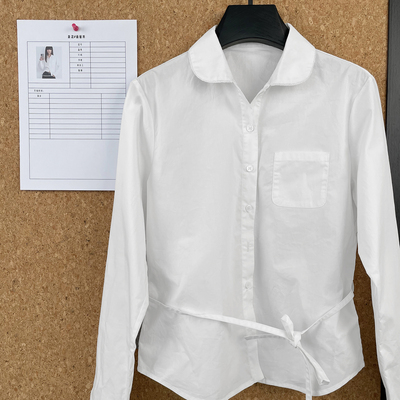 甜美娃娃领系带衬衫女