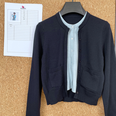 puhpowee100%绵羊毛针织开衫