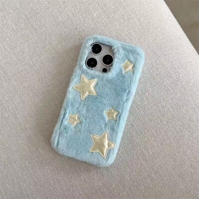 秋冬毛绒OPPO find x9手机壳8ultra星星7女reno4se可爱k5/a3/a6套2pro/1毛茸茸realme15真我GT保暖a78/a36a8