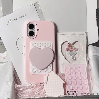 镜子ins吸盘realme15/14/13/12手机壳narzo20/n63真我n55/n53/50i套v60少女note70/c33/c35s/c85爱心c61/c75x