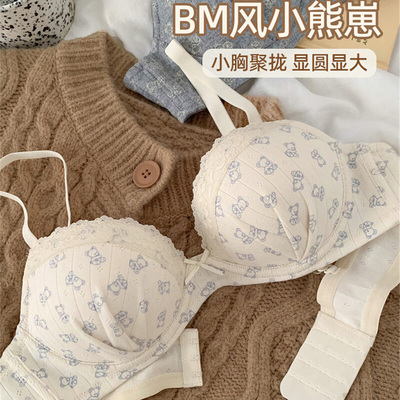 【BM风小熊】内衣女小胸聚拢显大文胸套装无钢圈女士胸罩2025新款