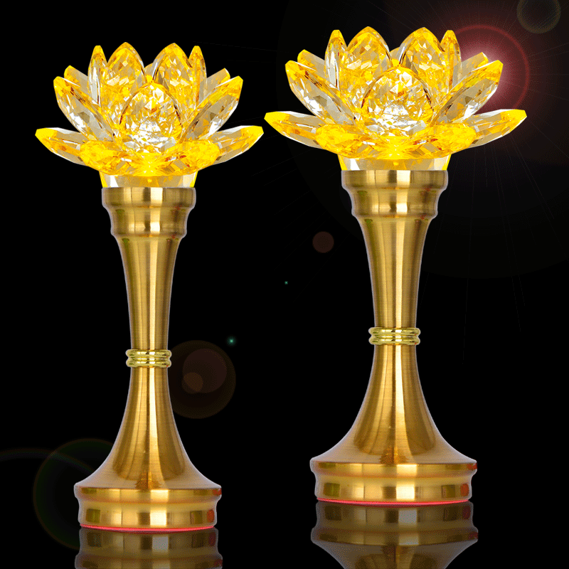 Buy Crystal lotus Buddha light for lamp LED colorful Buddhist supplies ...