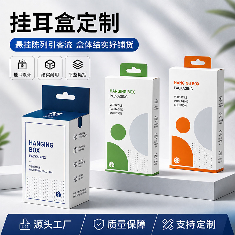 挂耳盒定制悬挂式包装盒电子数码产品化妆品冰箱贴挂钩纸盒彩盒cx