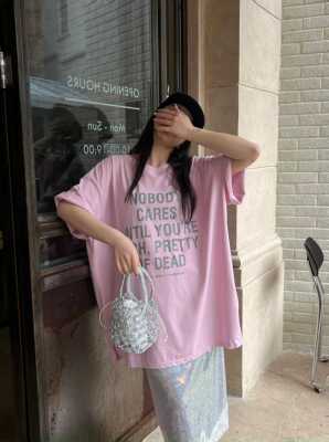 字母印花春夏季钉钻纯棉女装简约