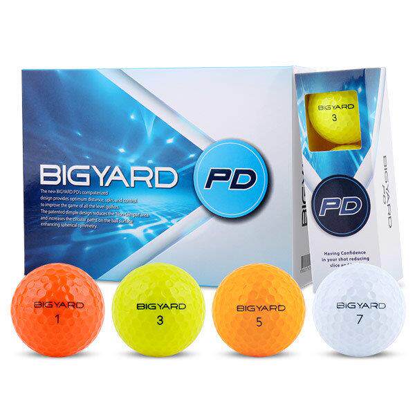 新款正品高尔夫球 韩国 Bigyard 两层球 彩色二层球 远距离球