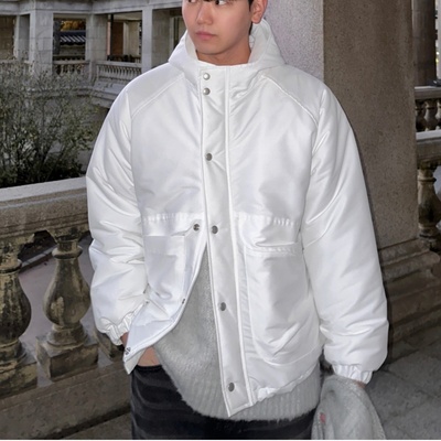 韩国代购直播男装福利秒杀MIRAGE重工光面连帽高品棉服减龄外套