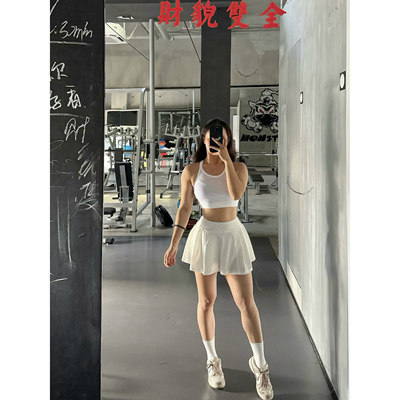 瑜伽服套装女新款修身跑步训练绝美普拉提健身背心运动网球半身裙