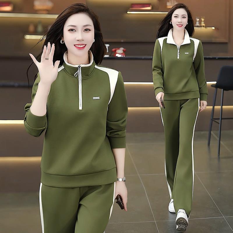 春秋新女式动长休闲套装9701850袖款领健身服跑步服运修身时尚