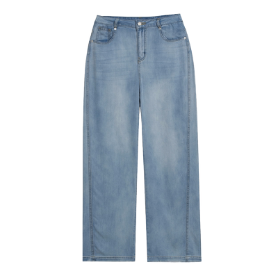 天谜长裤直筒休闲牛仔裤