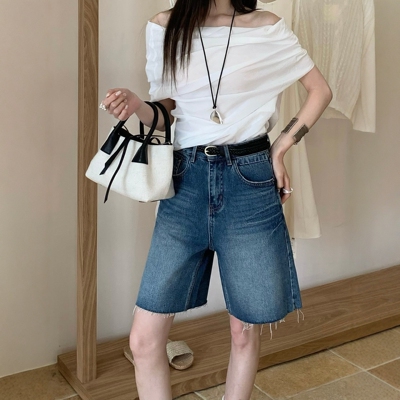 BEKISS贝斯品牌五分牛仔裤8082