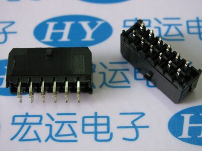 MX3.0mm 43025 2X6A直针  Mini-fit 3.0间距 连接器12P180度直针