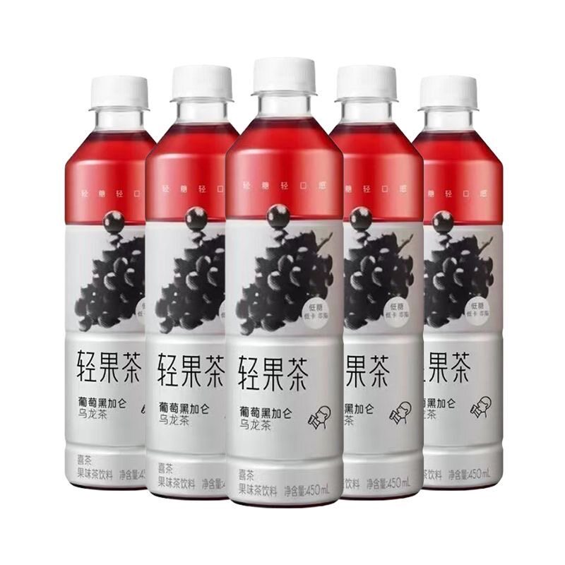 喜茶果味茶饮450ml*15瓶葡萄黑加仑乌龙茶果味茶饮料清爽解腻-CL