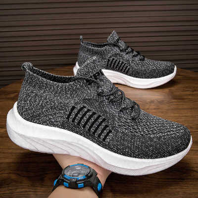 一脚蹬袜子鞋踩屎感爆米花男鞋