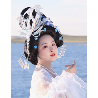 【霜翎阁x濯羽汉服】杨贵妃套装复原唐风发配饰品银丝凤｛马嵬 ｝