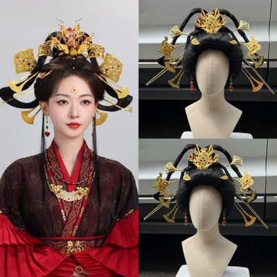 【霜翎阁】扇形超长发簪南北朝插梳汉服复原套装配饰品吴谨言同款