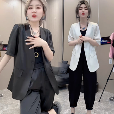休闲短袖西装外套女薄款西装