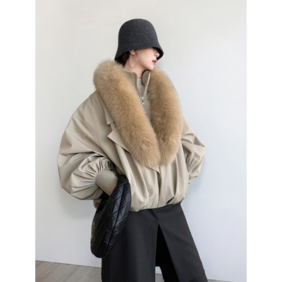 NancyCavally战壕结构花苞羽绒服