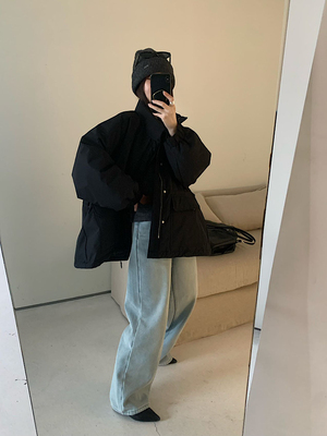 卡蔓诗enxi8166正品立领高定款90白鸭绒派克服外套女韩版宽松显瘦