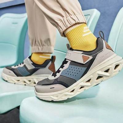 Skechers斯凯奇男童复古潮流防滑耐磨魔术贴休闲鞋406146L