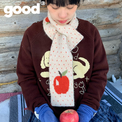 美好商店红色苹果围巾