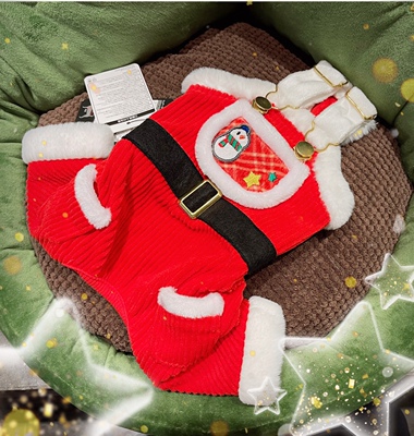 圣诞节背带裤圣诞老人变身装