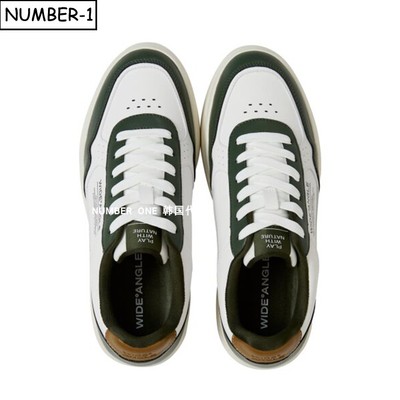 韩国代购w angle高尔夫球鞋25年男冬拼色徽标系带平底鞋运动球鞋