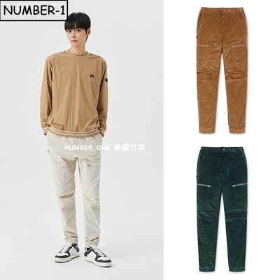 韩国代购golden bear高尔夫球服25年男秋季拉链口袋灯芯绒慢跑裤