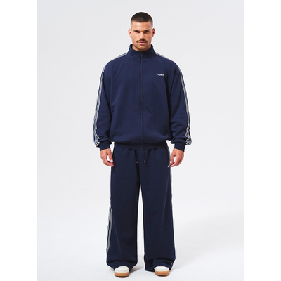 HDEX 25秋新品条纹立领拉链外套休闲长裤运动套装韩国代购